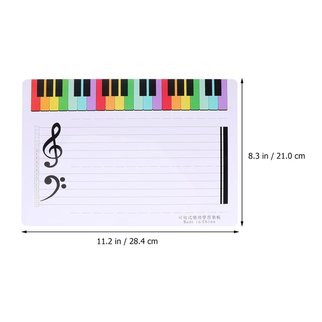 2 PCS MUSIC Staff Dry Erase Board Paper for Writing White Whiteboards ...