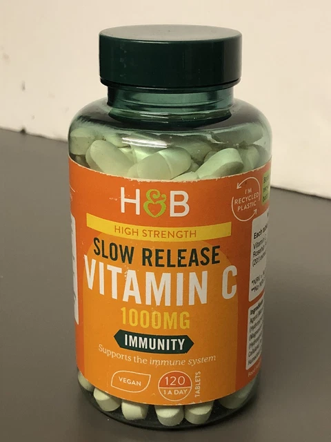 H&B HIGH STRENGTH Slow Release Vitamin C 1000mg Immunity 120 Tablets ...