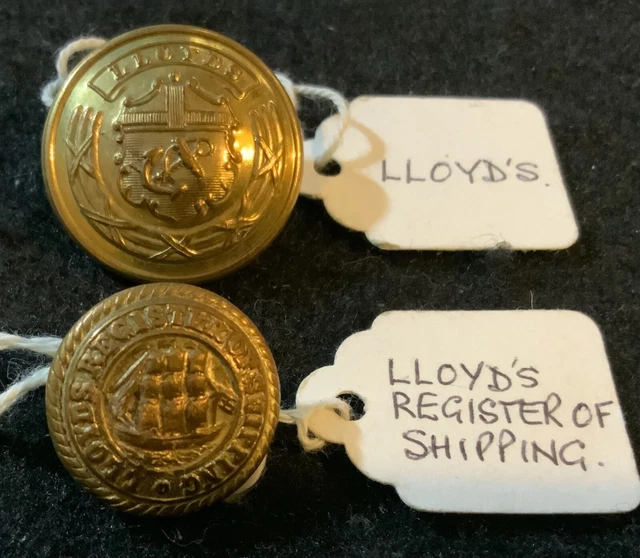 BUTTONS: MERCANTILE MARINE shipping line: lloyds register of shipping £ ...
