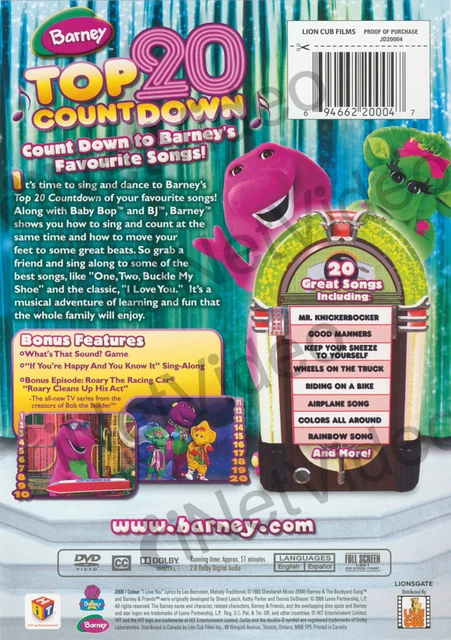 BARNEY - TOP 20 Countdown (Dvd) $9.99 - PicClick CA