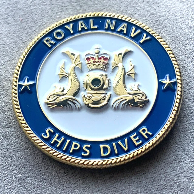 ROYAL NAVY SHIPS Diver Challenge Coin Siebe Gorman Collectable Diving ...