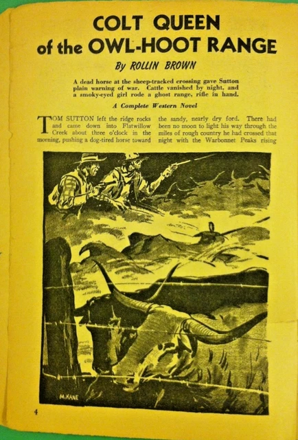 1942 🔥LARIAT STORY MAGAZINE🔥 Western Pulp Stories Wild Cowboys Fight NO ...