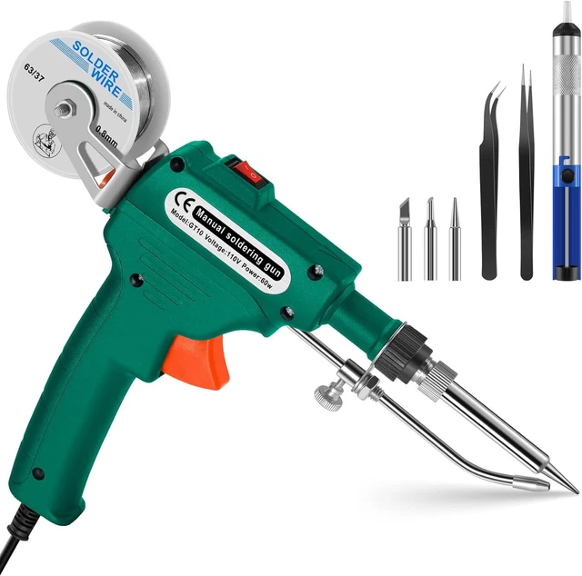 DIY MANUAL SOLDERING Iron Kit Corded Electric Welding Gun with Welding ...