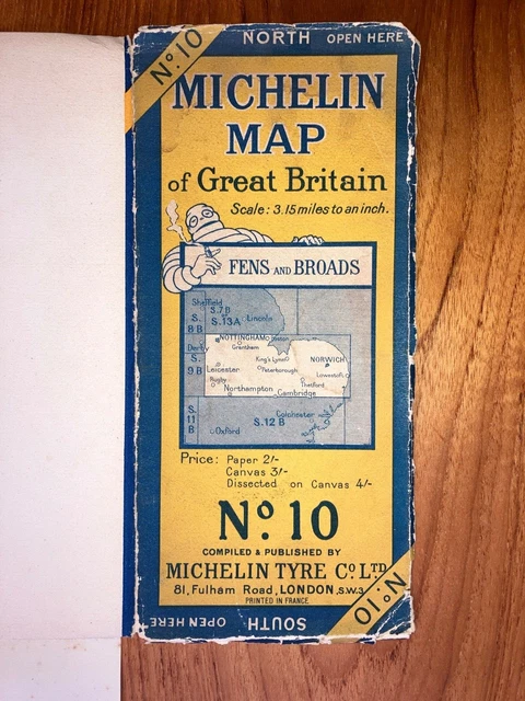 VINTAGE - NO 10 Michelin Map Of Great Britain - Fens and Broads EUR 17 ...