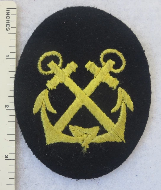 WW2 VINTAGE GERMAN NAVY KRIEGSMARINE QUARTERMASTER PO PATCH on BLUE ...