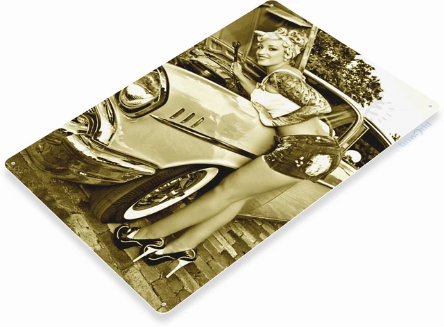 Restoration Car Sexy Pinup Girl Hot Rod Garage Shop Man Cave Décor