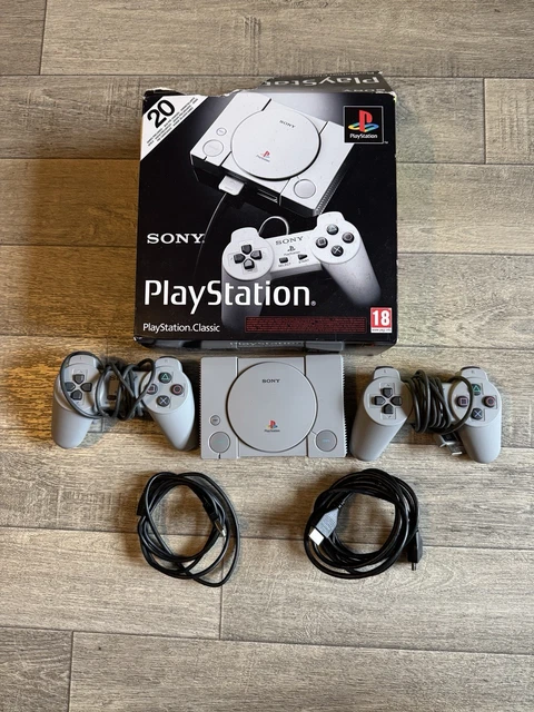 SONY PLAYSTATION CLASSIC Mini Console - 2x Controllers - Boxed - Works ...