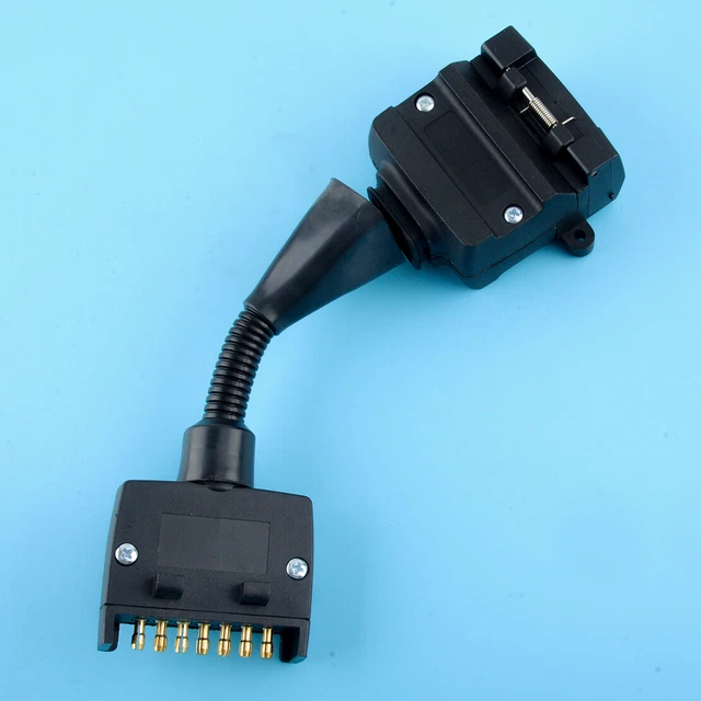TRAILER LIGHT ADAPTER Plug 7 Pin Male -12 Pin Way Female Flat Socket ...