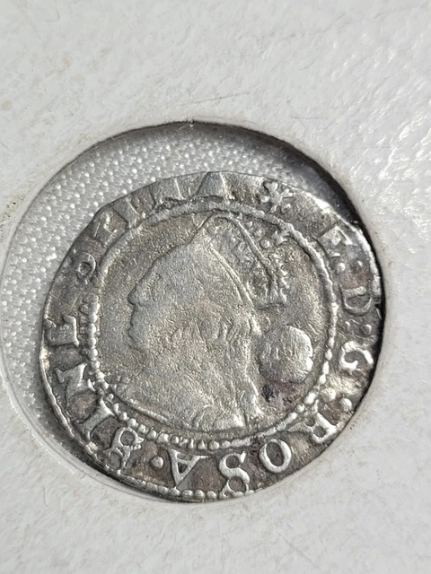 1574 HAMMERED BRITISH Queen Elizabeth I Tudor Silver Penny Antique Coin ...