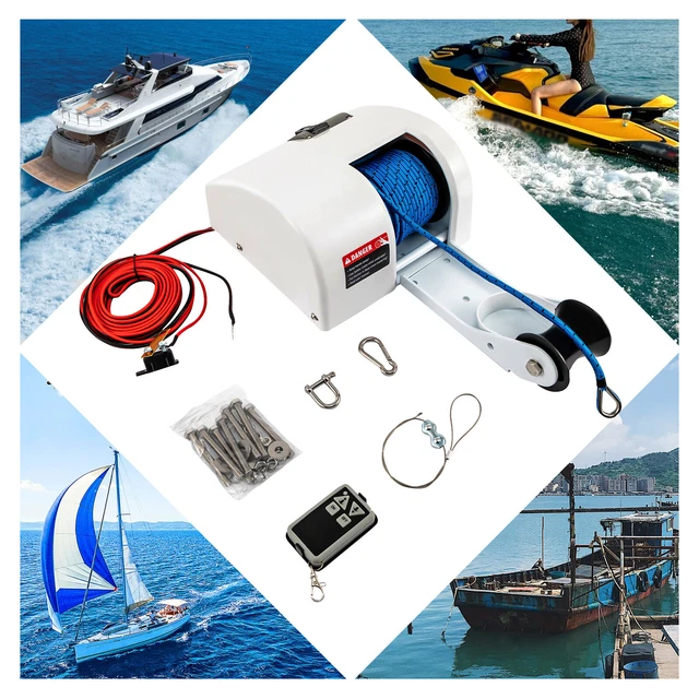 25LB ELECTRIC WINDLASS Anchor Winch Boat Saltwater Wireless Remote ...