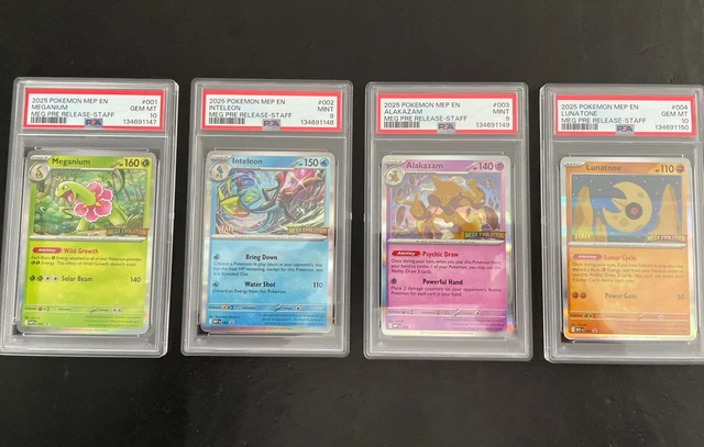 POKÉMON MEGA EVOLUTION Prerelease Staff Promos Sequential PSA 10, 9, 9 ...