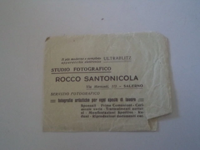 ANTICA BUSTA VUOTA Carta Negativi Studio Fotografico Rocco Santonicola ...