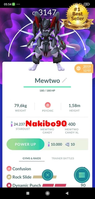POKÉMON GO - Armored Mewtwo Lv 40 - 3 Moveset Master League Trade 1Mil ...