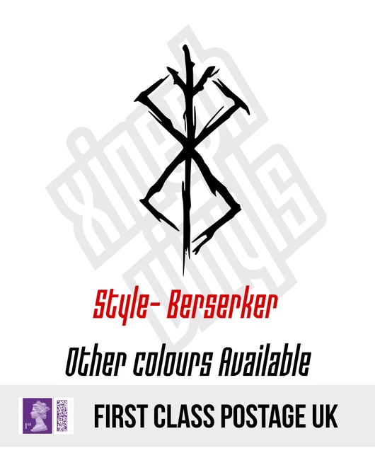 LARGE BERSERK BESERKER Rune vinyl sticker decal car window viking Norse ...