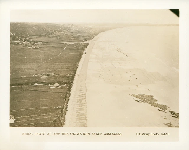 WWII 1944 D-DAY US Army Official Photo Co, German Beach Obstacles at ...