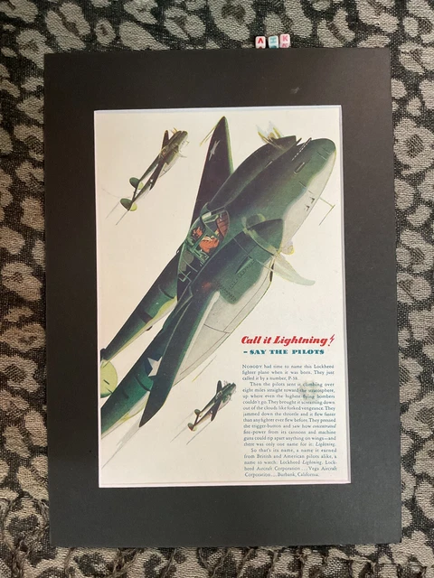 LOCKHEED -WW2-SECOND WORLD WAR-AIRCRAFT AVIATION ADVERT- Genuine From ...