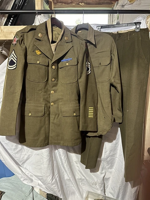 VTG 1940S AUTHENTIC WW2 Uniform US Army Dress Uniform, Shirt, Tie ...