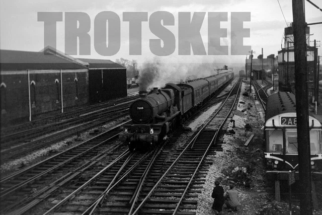 35MM NEGATIVE BRITISH Railways Steam Loco 7008 Class Castle Southall ...