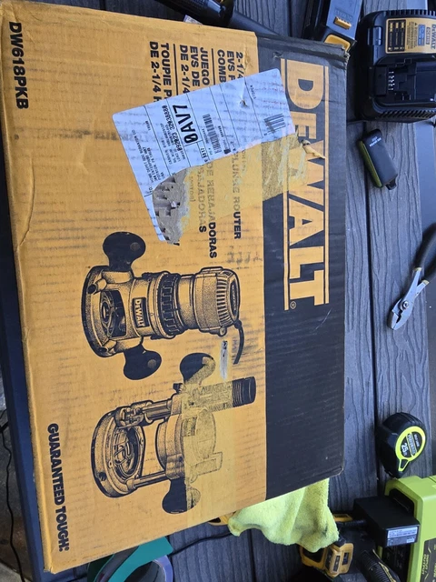 DEWALT - DW618PKB - 2-1/4 HP Fixed Base + Plunge Router Combo Kit $189. ...