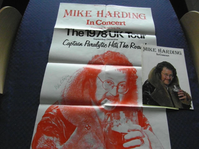 MIKE HARDING PROGRAMME and tour poster for Capt Paralytic 1978 tour. £4 ...