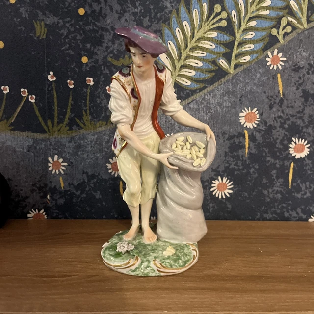 ANTIQUE SAMSON GOLD Anchor Mark Porcelain Farmer With Seed Sack ...