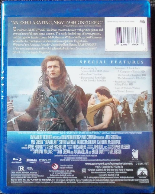 BRAVEHEART BLU RAY MEL GIBSON Akt SOPHIE MARCEAU Krieg KILL Die EPIC ...