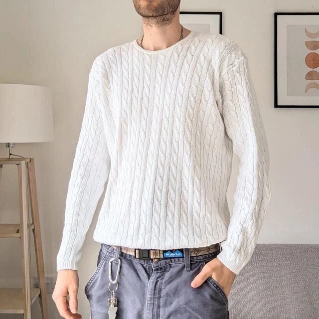 VINTAGE 80S ST Michaels Cable Knit Jumper Mens Medium £30.00 - PicClick UK