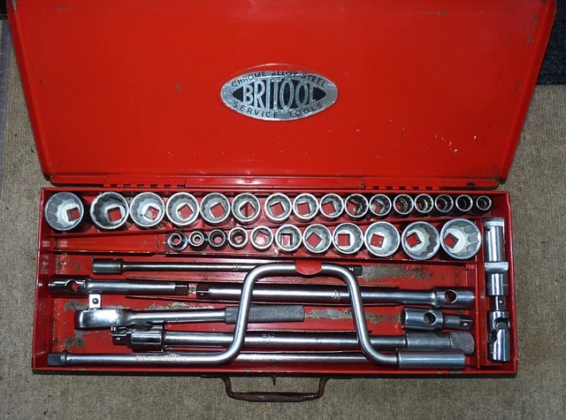 MASSIVE VINTAGE BRITOOL 1/2" Socket Set AF and Whitworth + Extras ...