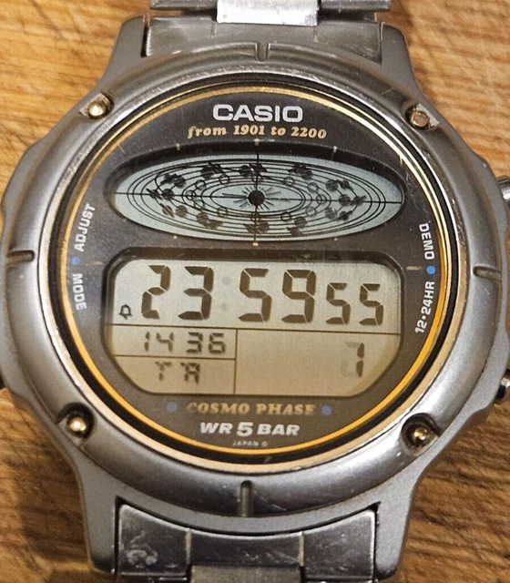 CASIO COSMO PHASE CGW-90 module 830 Planetarium Watch Boxed Steel ...