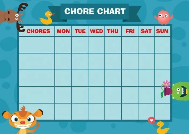WEEKLY CHORE ROTA Task Reward Chart Blue Animals £7.15 - PicClick UK
