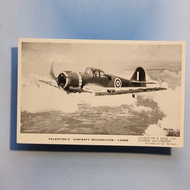 WW2 AIRCRAFT RECOGNITION Postcard C1940 P&P Miles Master II Advanced ...