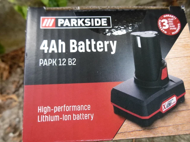 PARKSIDE 12V BATTERY 4Ah LI-ION Battery Parkside 12V Team PAPK 12 B2(B ...