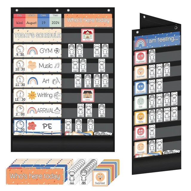 DAILY SCHEDULE POCKET Chart Visual Emotion Chart for Classroom ...