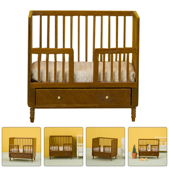LIT DE GARDE-CORPS Maison Poupée Meubles Chambre Miniature En Bois Bébé EUR 12,95 - PicClick FR
