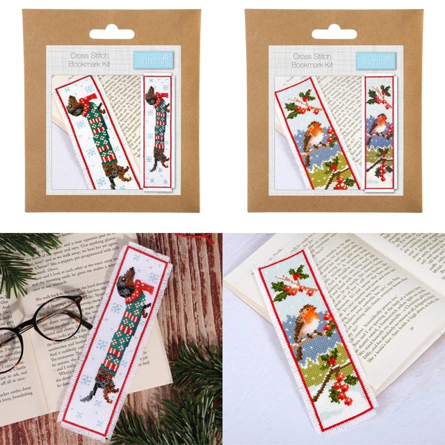 TRIMITS POINT DE Croix Kits : Signets Saucisse Chien Robin Cadeau Noël ...