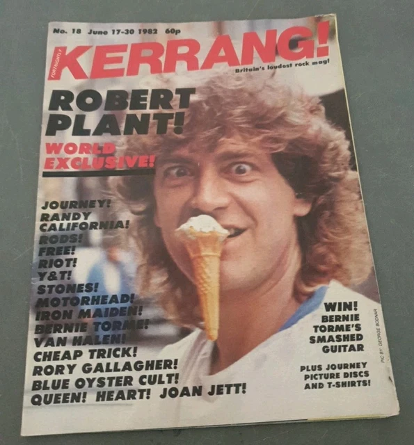 KERRANG! MAGAZINE ISSUE 18 JUNE 1982 Robert Plant Cover £7.50 - PicClick UK