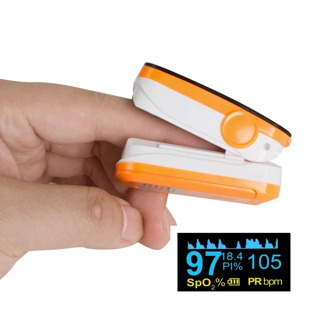 PORTABLE FINGER PULSE Oximeter Respiration Rate&Respiratory Waveform ...