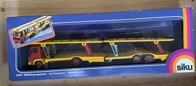 VINTAGE SIKU MERCEDES Benz PKW - Car Transporter 3419 Red/Yellow MB £59 ...