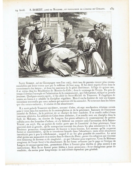 1825 SANTOS &SAINT Robert Abbe de Molesme" Ordre de Citeaux (San ...
