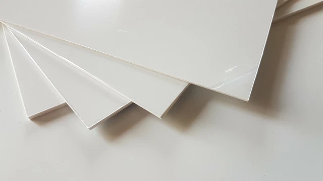 POLYSTYRENE WHITE GLOSS sheet Solid Plasticard 1mm 1.5mm 2mm 3mm thick ...