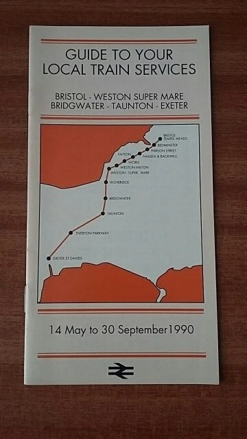 BRITISH RAIL REGIONAL railways summer 1990 Bristol-Exeter train ...