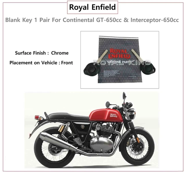 ROYAL ENFIELD CONTINENTAL GT-650cc & Interceptor-650cc "Blank Key 1 ...