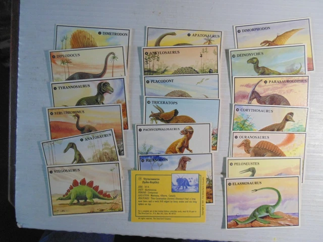 1987 DINO CARD Company Dinosaurs Set (20 cards) NM $16.95 - PicClick