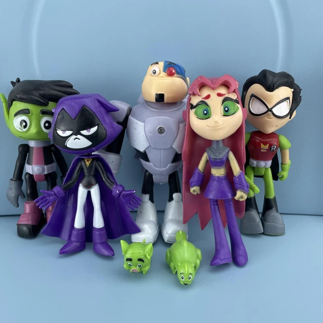 7PCS TEEN TITANS Go Robin Cyborg Beast Boy Raven Starfire Action Figure ...