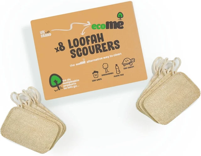 ECOME CELLULOSE KITCHEN Washing Up Natural Loofah Sponge Scourer | eco ...