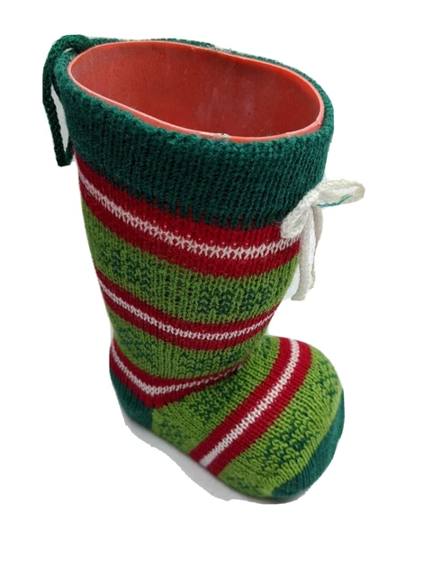 MID-CENTURY MODERN SANTA Claus Boot Stocking Centerpiece Decor Xmas Vtg ...