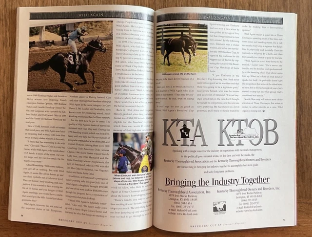 1998 BREEDERS’ CUP: Official Souvenir Magazine £14.84 - PicClick UK