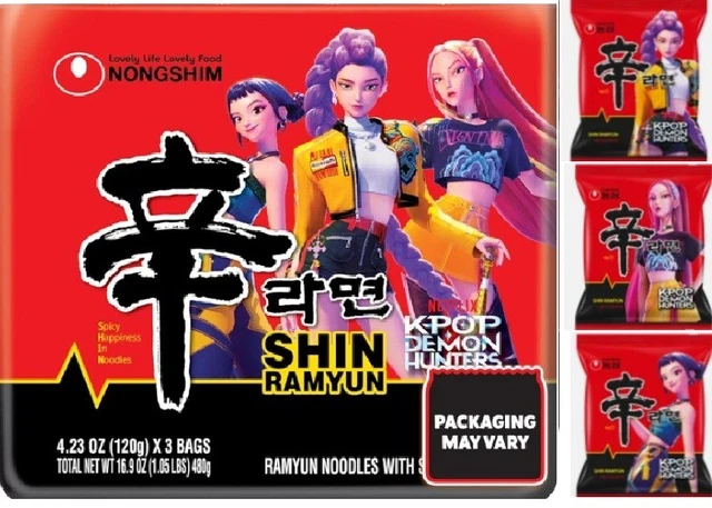 KPOP DEMON HUNTERS Anime SHIN Ramen Huntrix Rumi Zoey Mira golden 3 ...