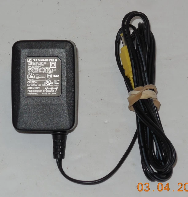 SENNHEISER AC/DC POWER Adapter Model SA103N-09 Input 100-240V/Output ...