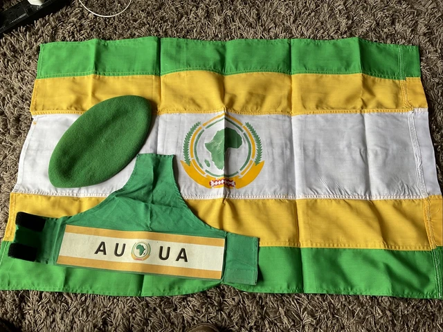 BRITISH ARMY AFRICAN Union Peacekeeping Force Beret, Armlet And Flag ...